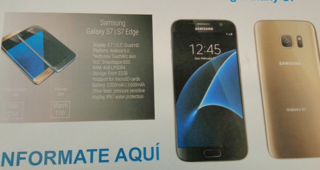 Samsung Galaxy S7 and S7 edge brochure reveals all, March 11 launch ...