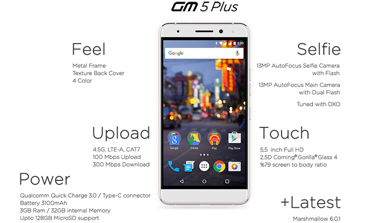 General Mobile GM5 Plus: a premium mid-range, $300 Android One phablet ...