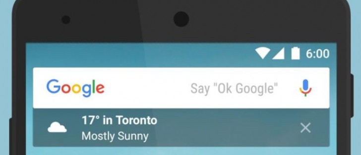 Google app for Android adds a small transparent widget under the search ...