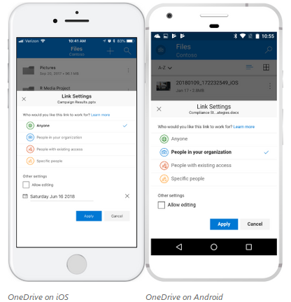 OneDrive gets new sharing UI on both iOS and Android platforms ...
