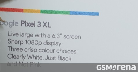 Google Pixel 3 and Pixel 3 XL screen specs and colors leak - GSMArena ...