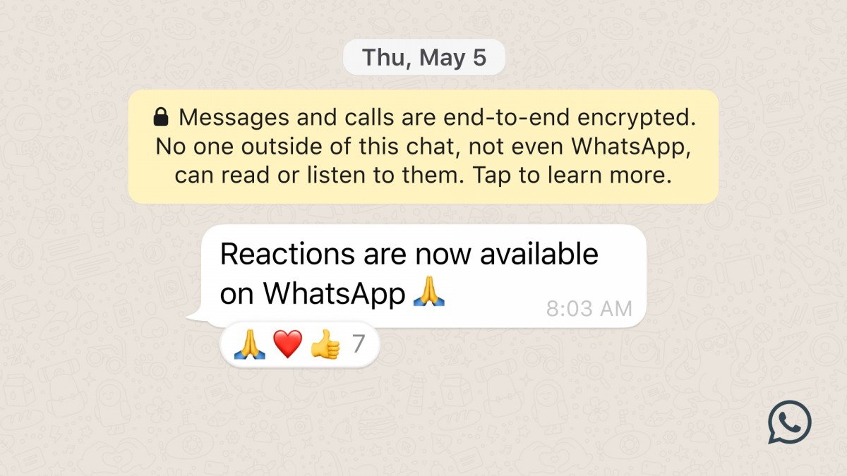 WhatsApp starts rolling out message reactions to its users WhatsApp starts rolling out message reactions to its users
