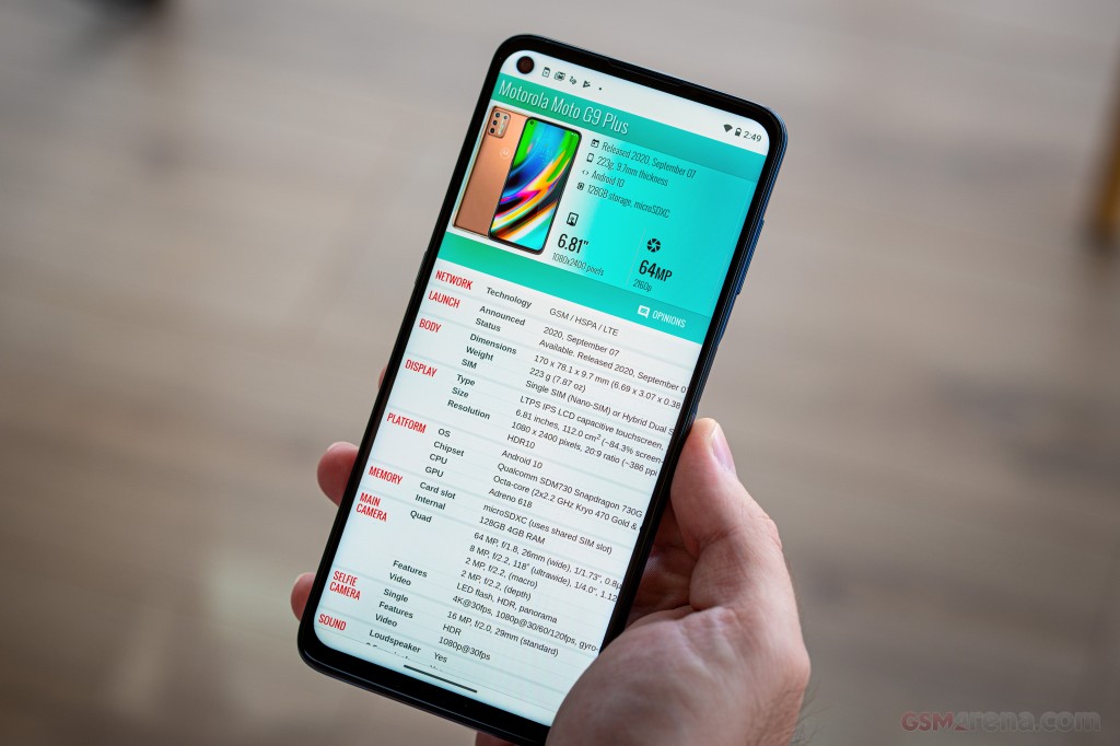 Motorola Moto G9 Plus pictures, official photos
